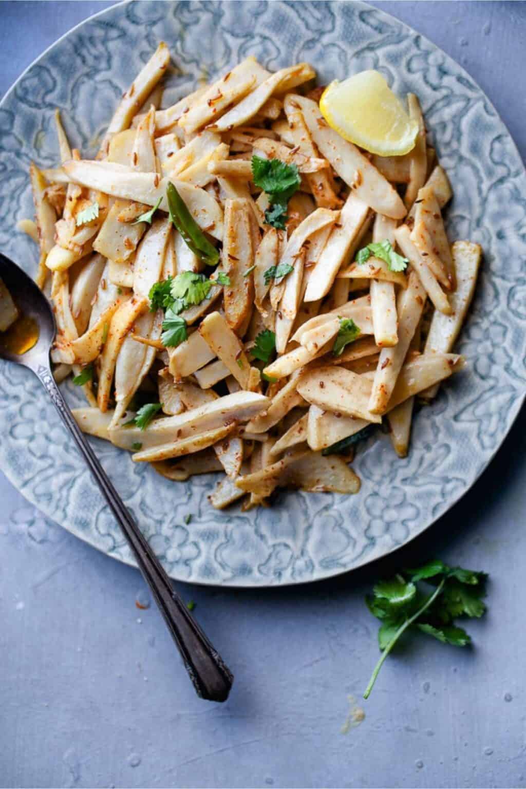 Arbi Ki Sabji (Stir Fried Taro Root) - Sinfully Spicy