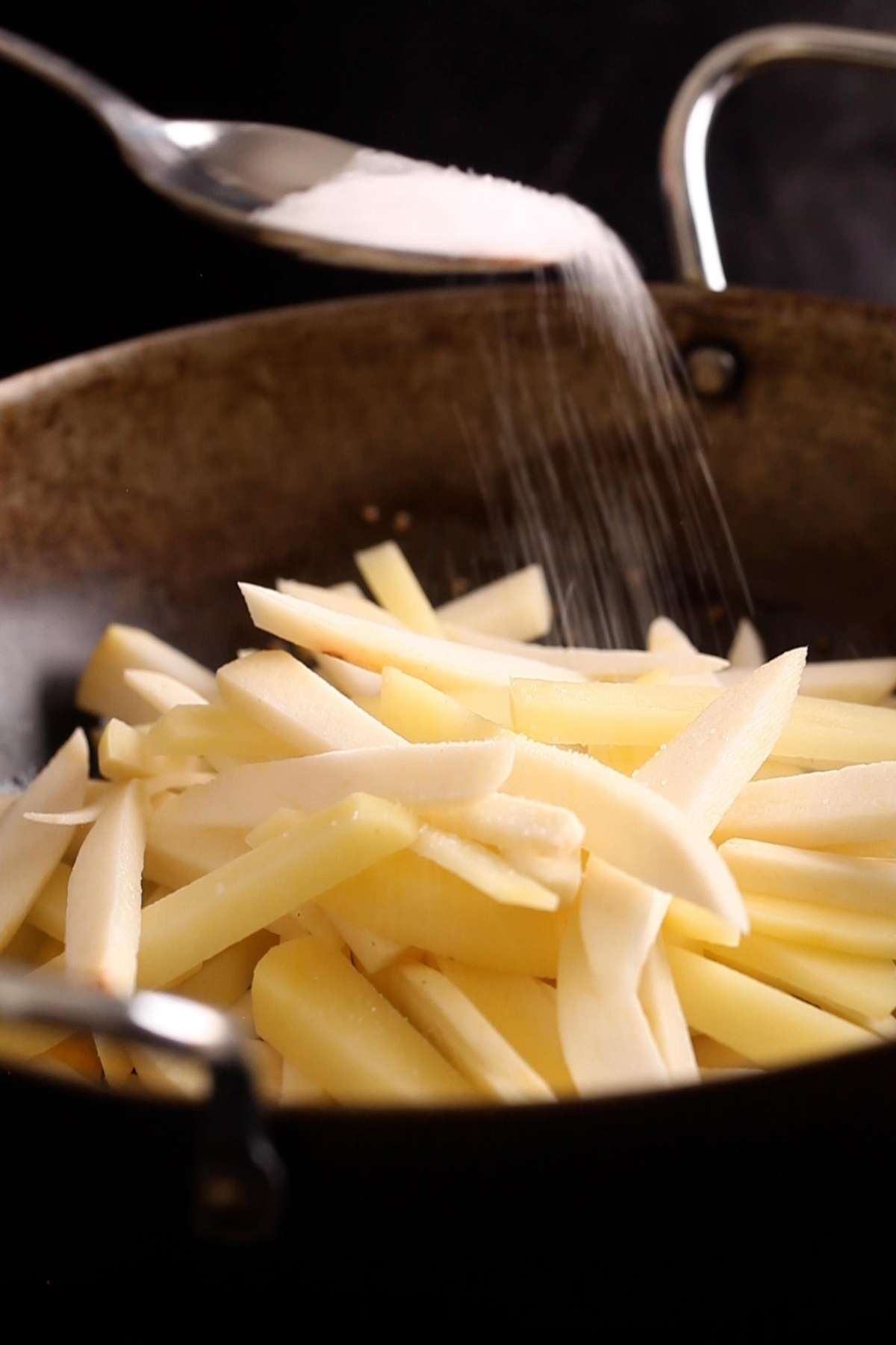 Arbi Ki Sabji (Stir Fried Taro Root) - Sinfully Spicy