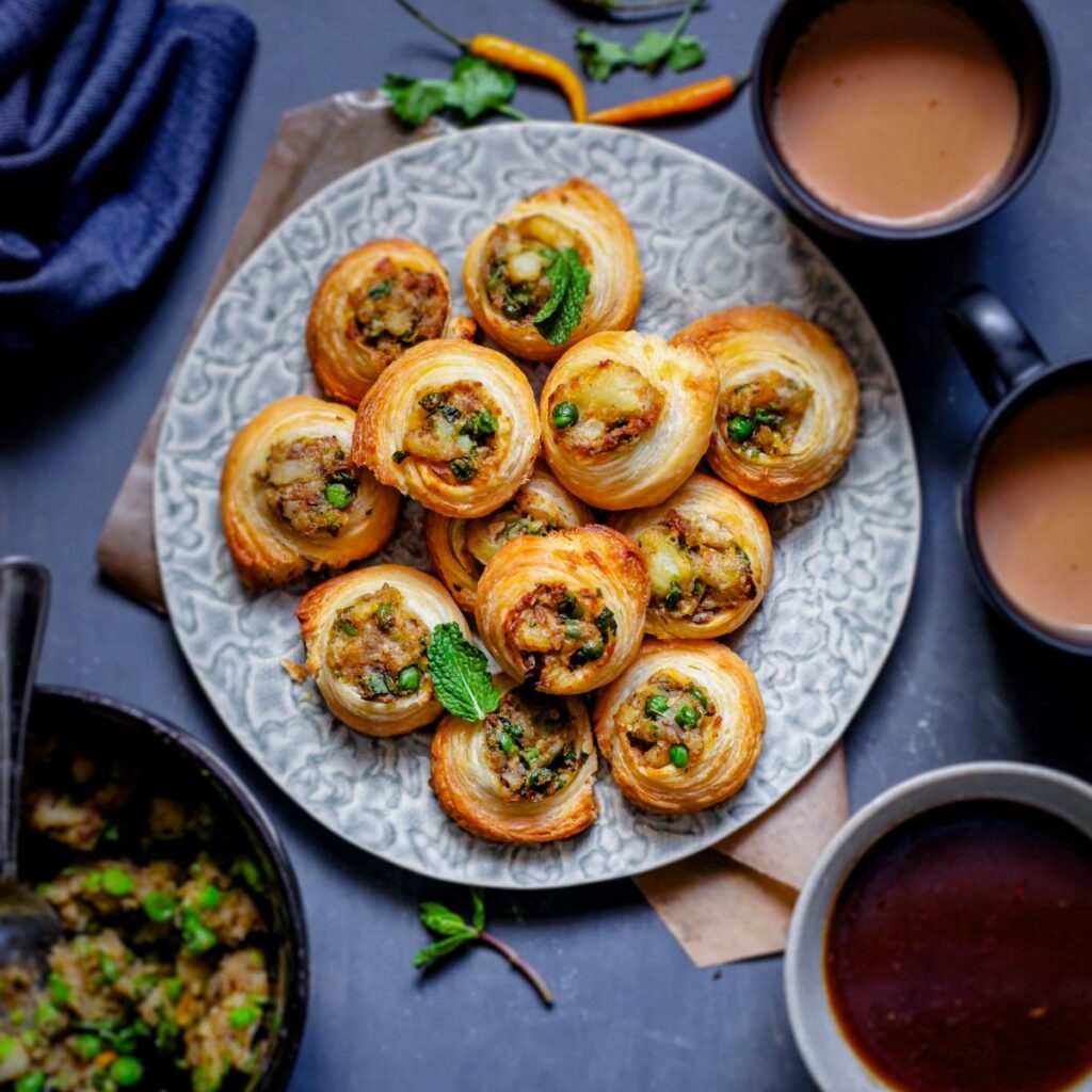 Aloo Samosa Pinwheels - Sinfully Spicy