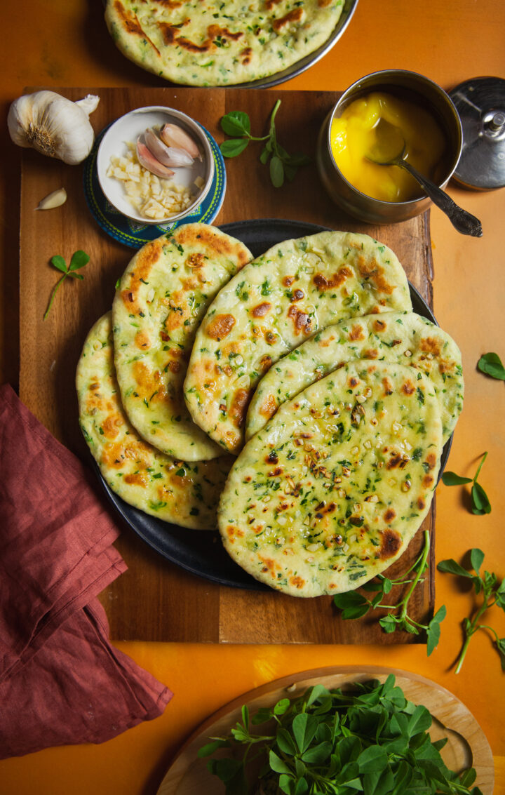 Instant No Yeast Naan (With Methi) - Sinfully Spicy
