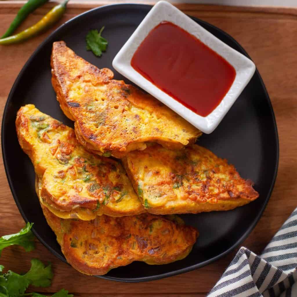 Besan Bread Toast - Sinfully Spicy
