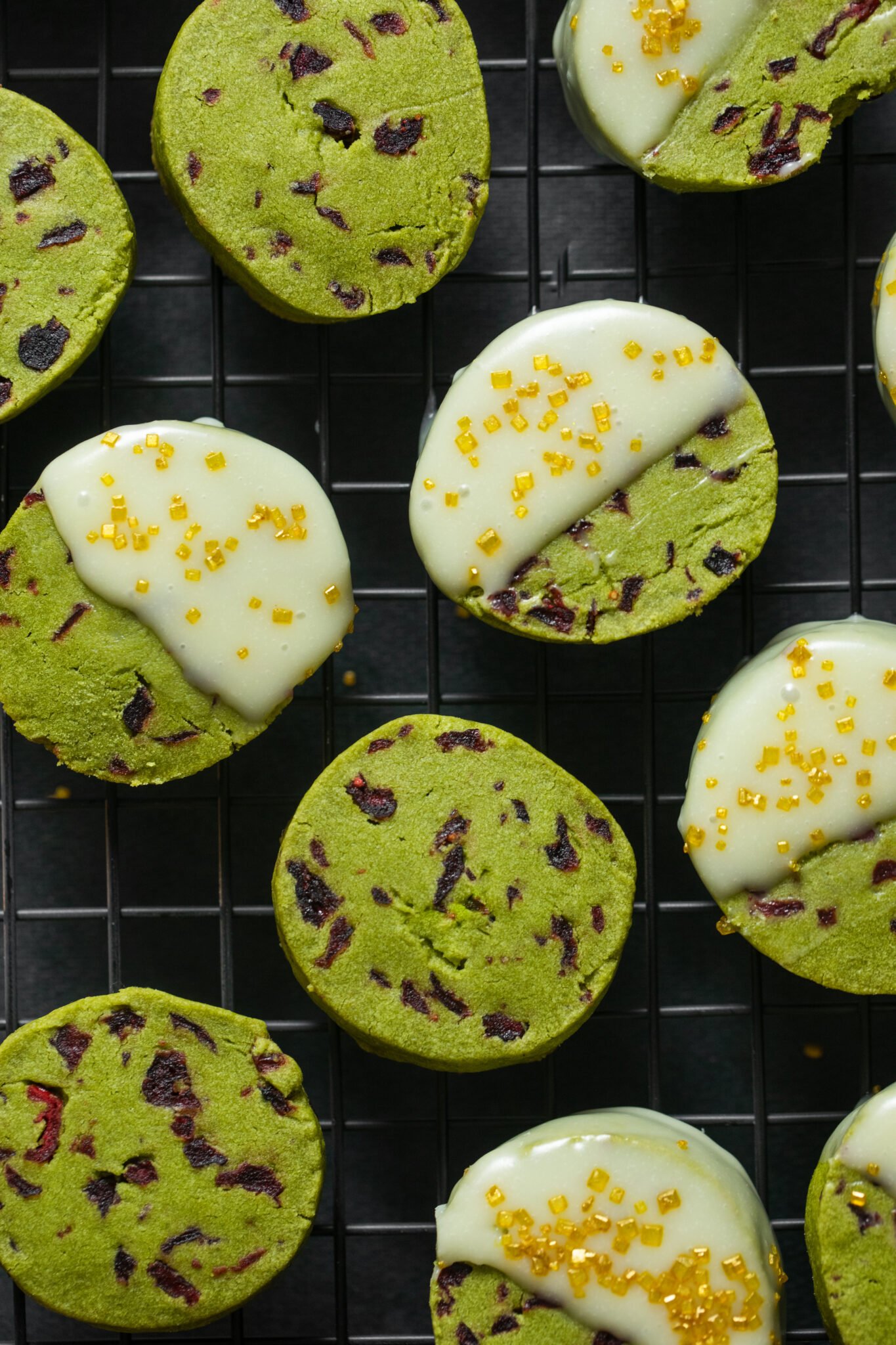 Matcha Cranberry Shortbread - Sinfully Spicy