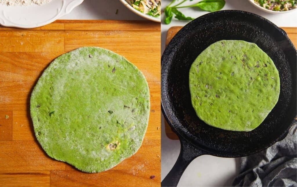 Stuffed Palak Paneer Paratha - Sinfully Spicy