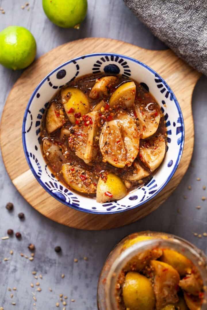 Nimbu Achar (No Oil Indian Lemon Pickle) - Sinfully Spicy