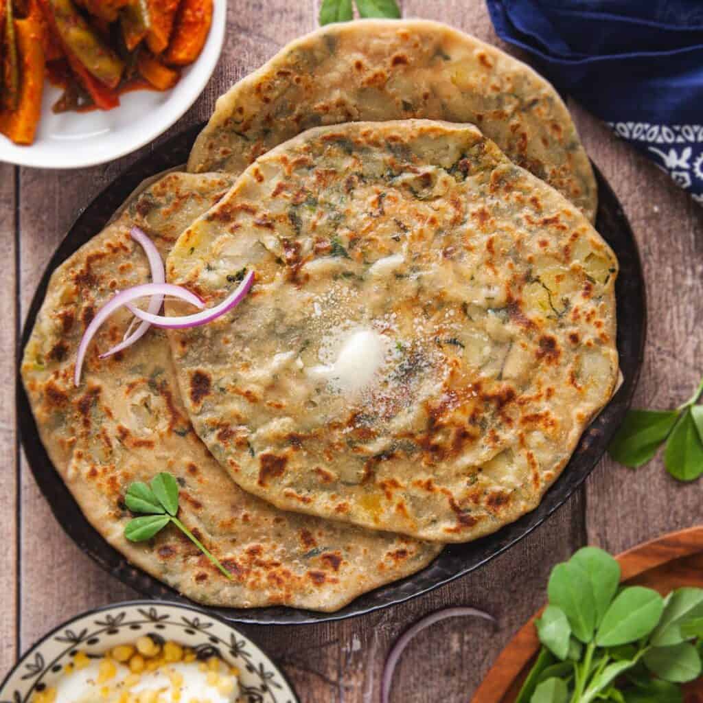Aloo Stuffed Methi Paratha at Sharon Sutherland blog