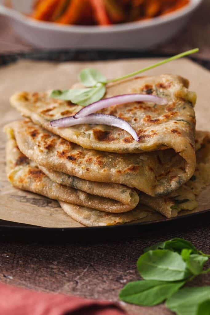 Aloo Methi Paratha - Sinfully Spicy