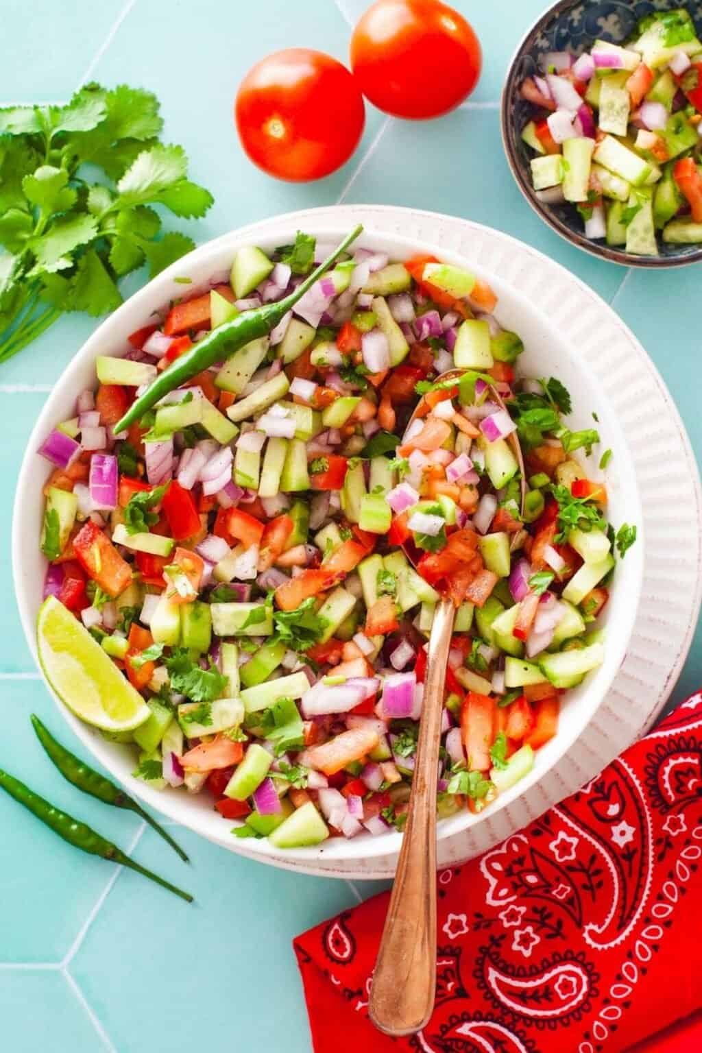 Kachumber (Indian Salad) - Sinfully Spicy