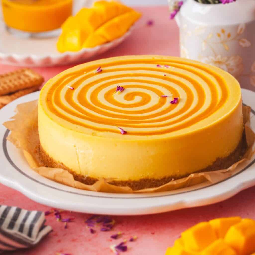 Baked Mango Cheesecake - Sinfully Spicy