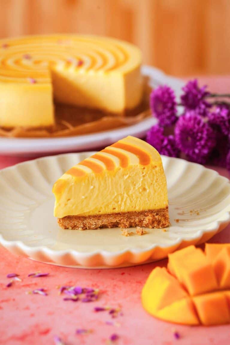 Baked Mango Cheesecake - Sinfully Spicy