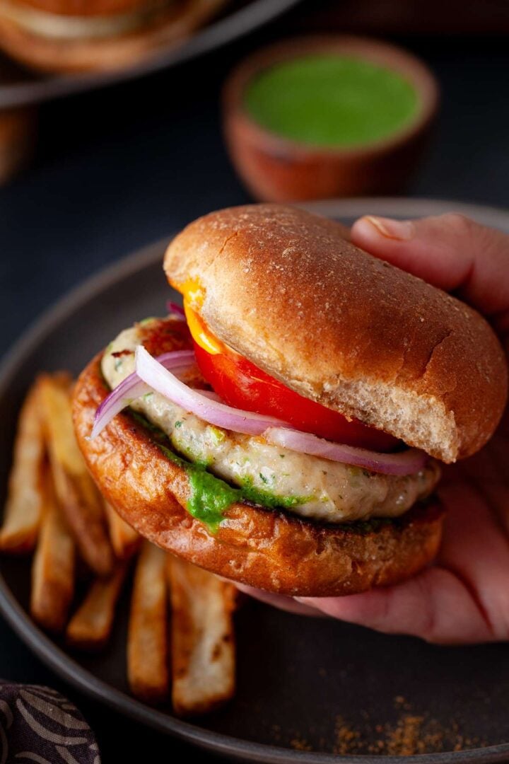 Spicy Chicken Burger (Indian Style) - Sinfully Spicy