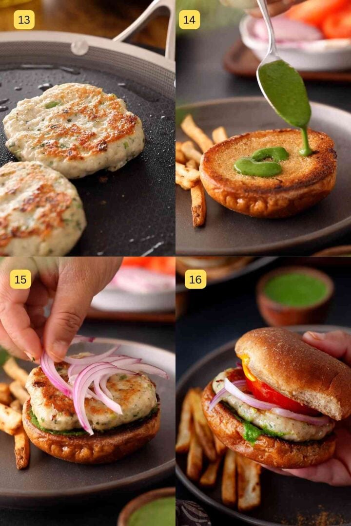 Spicy Chicken Burger (Indian Style) - Sinfully Spicy