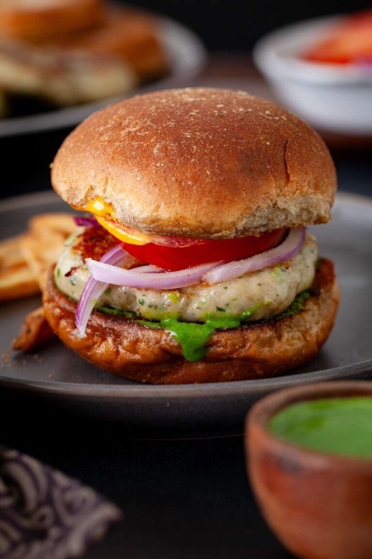 Spicy Chicken Burger (Indian Style) - Sinfully Spicy