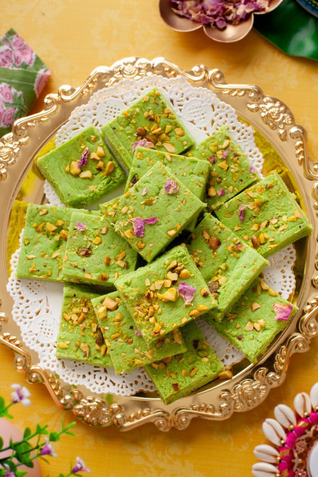 Pistachio Burfi (No Sugar Syrup) - Sinfully Spicy