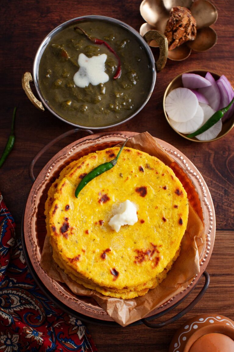Soft Makki Ki Roti With Radish (Indian Corn meal Flatbread) - Sinfully ...